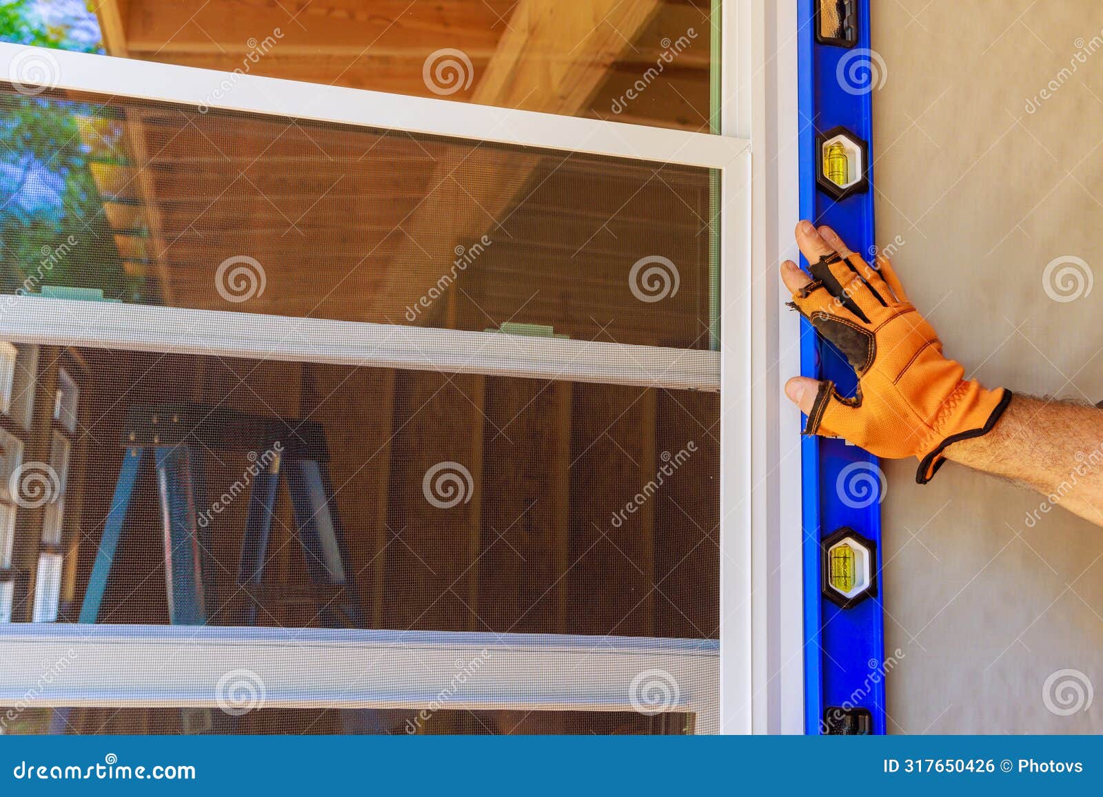 Installation of Plastic Windows in New Residence by a Construction ...