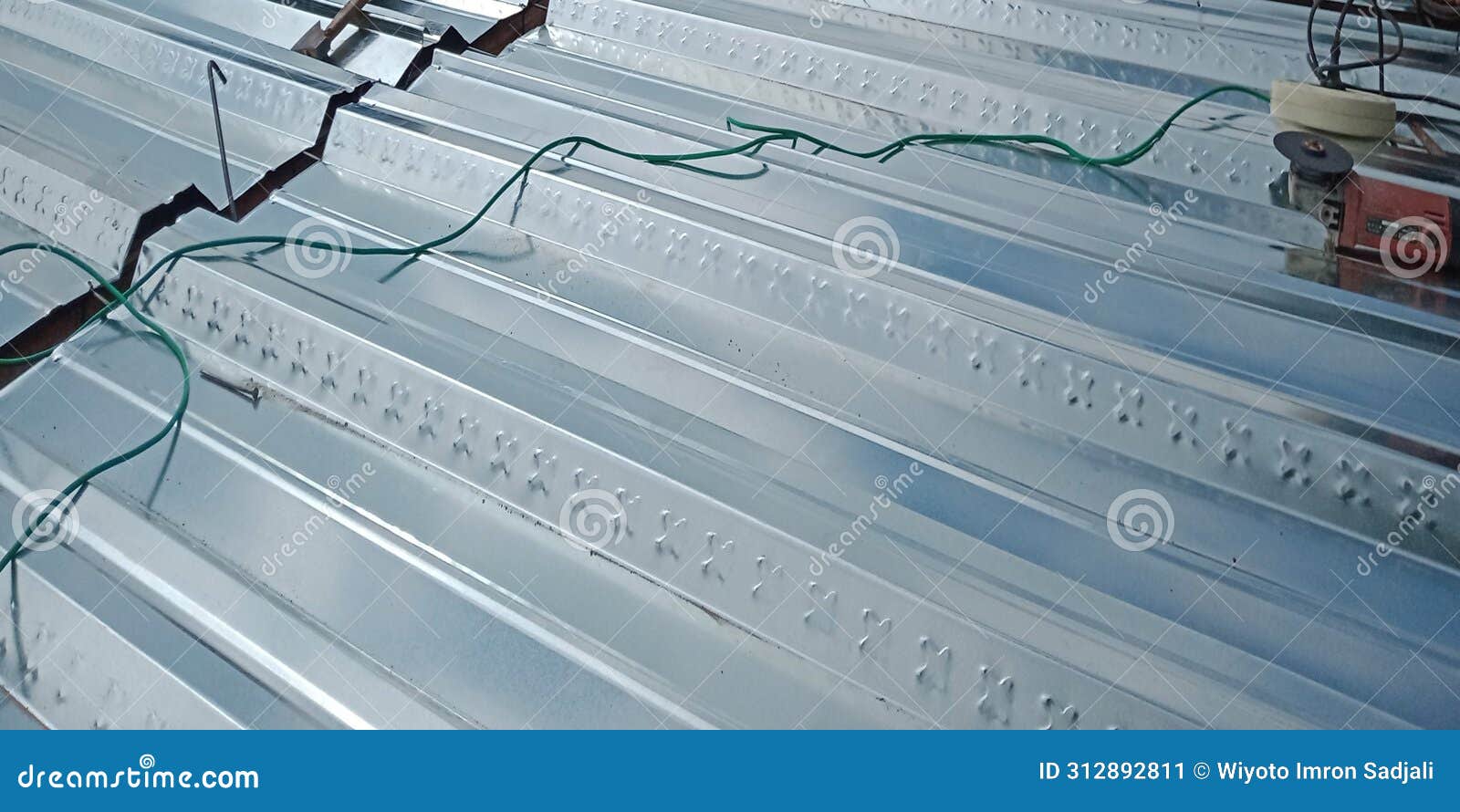 Installation of Plate Sheets for Reinforcing Iron Coating Stock Image ...