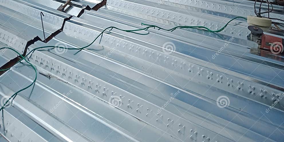 Installation of Plate Sheets for Reinforcing Iron Coating Stock Image ...