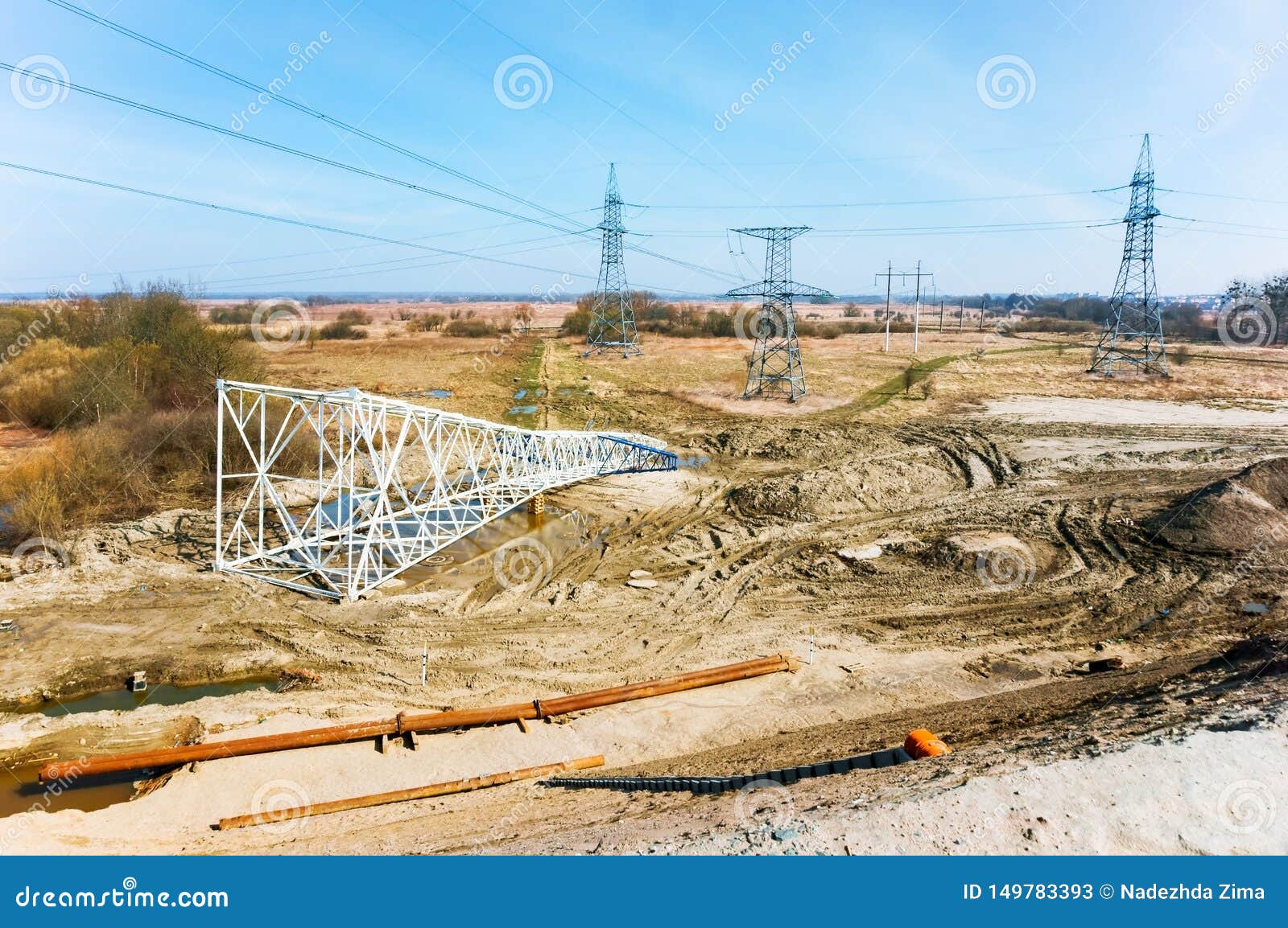 Installation of Electrical Wire Supports, Installation of Power Lines ...
