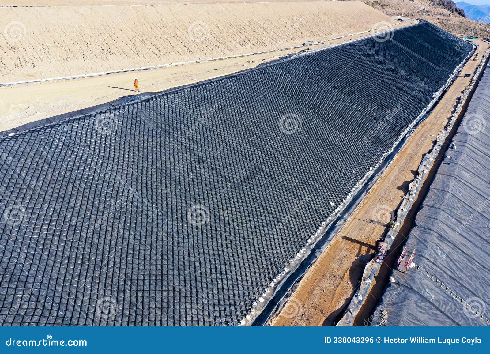 Installation Process of Geosynthetics in Industry and Mining Stock ...