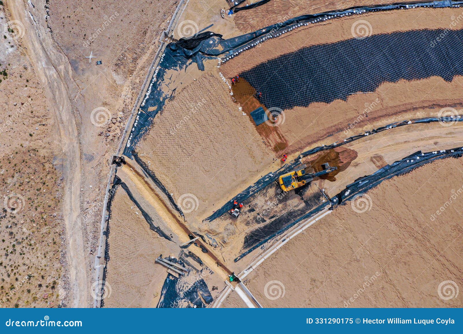 Installation Process of Geosynthetics in Industry and Mining Stock ...