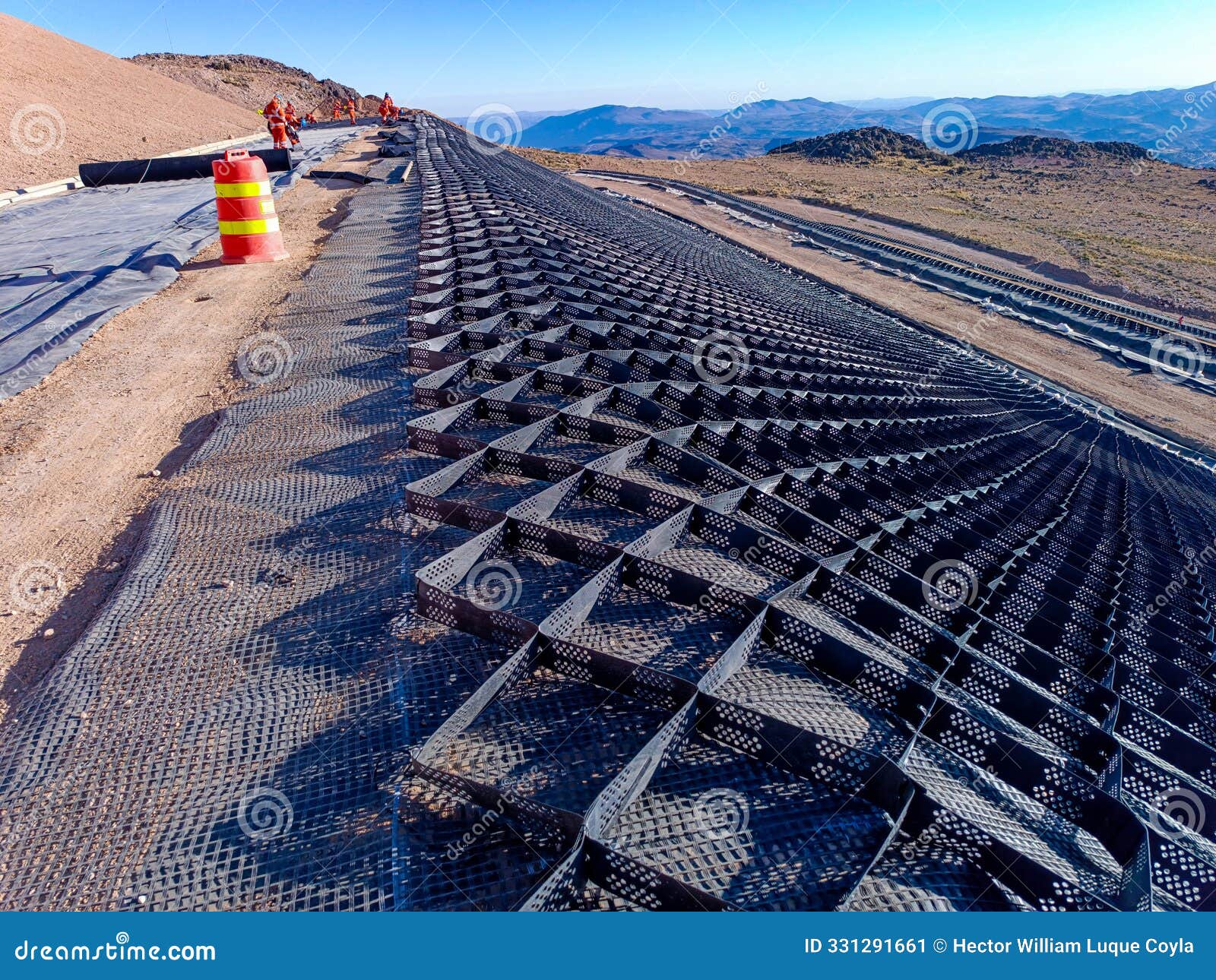 Installation Process of Geosynthetics in Industry and Mining Stock ...