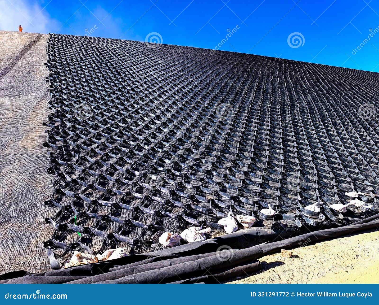 Installation Process of Geosynthetics in Industry and Mining Stock ...