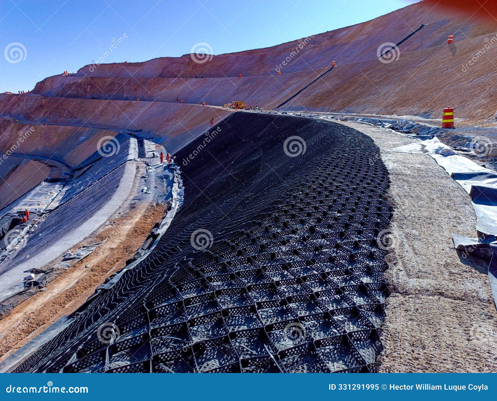 Installation Process of Geosynthetics in Industry and Mining Stock ...