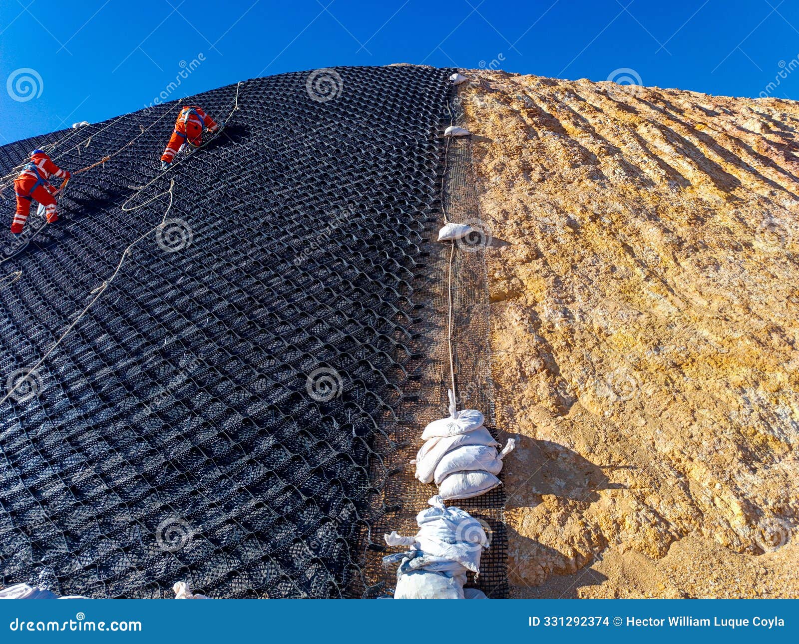 Installation Process of Geosynthetics in Industry and Mining Stock ...