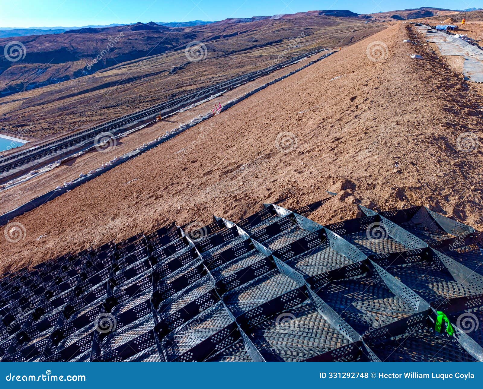 Installation Process of Geosynthetics in Industry and Mining Stock ...