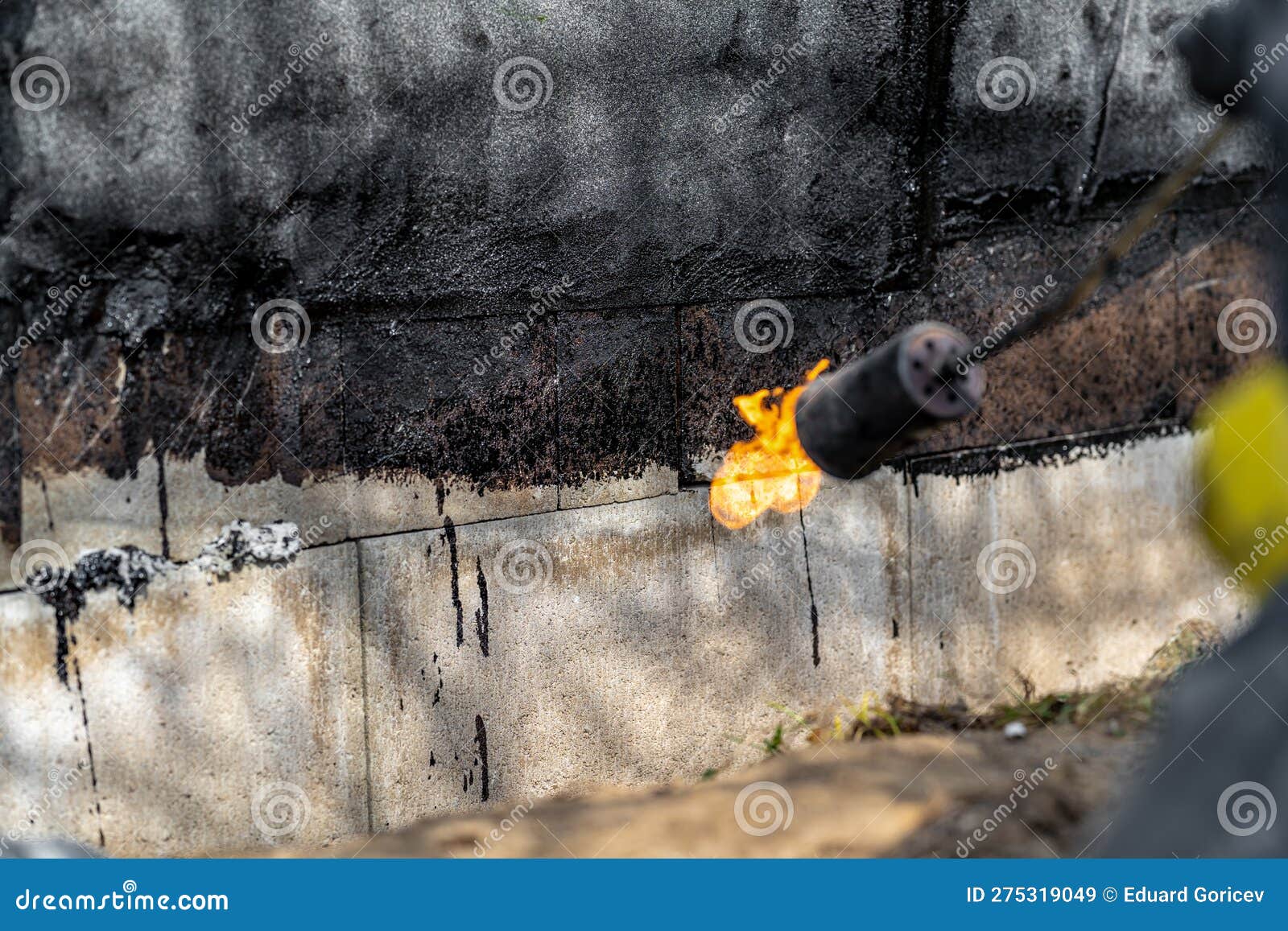 Installation of Protective Waterproofing on the Foundation and Walls of ...