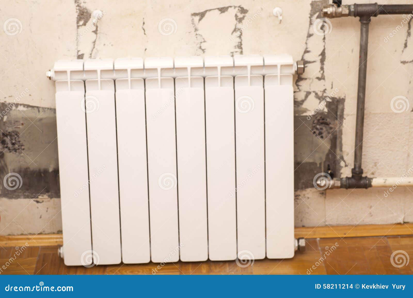 Installation of radiator stock photo. Image of natural - 58211214