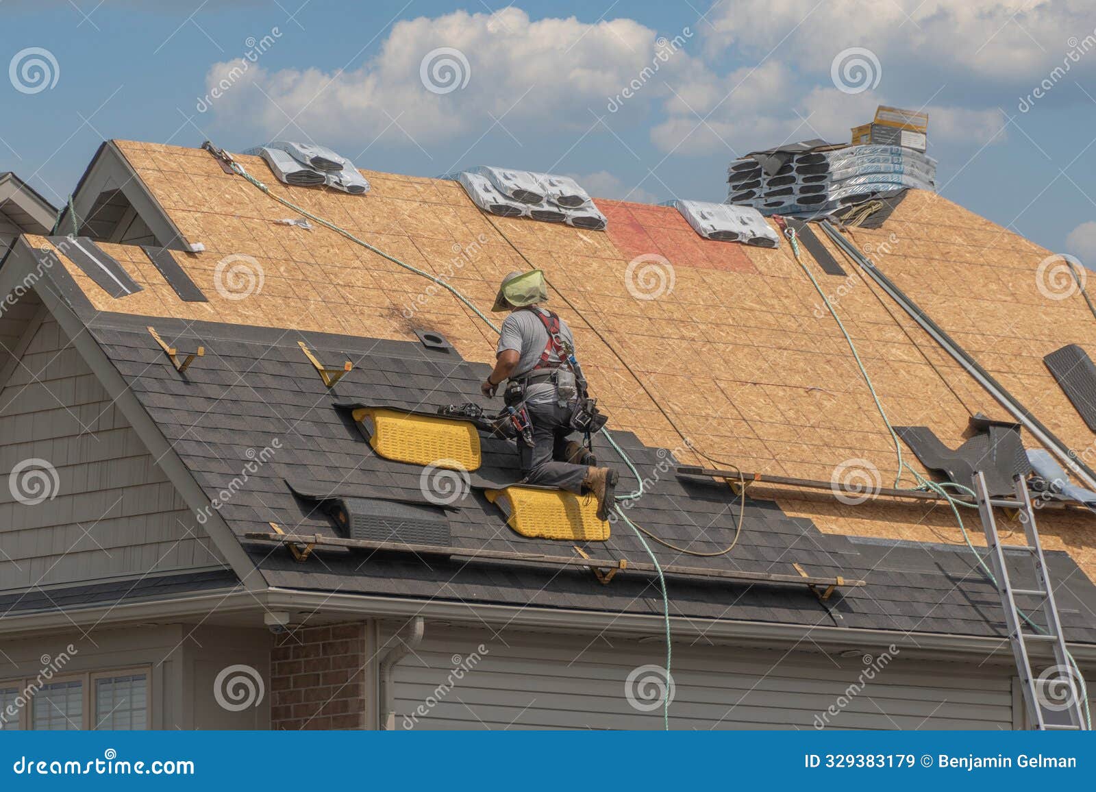 Installation of a Roof Vent Insert Stock Image - Image of architecture ...