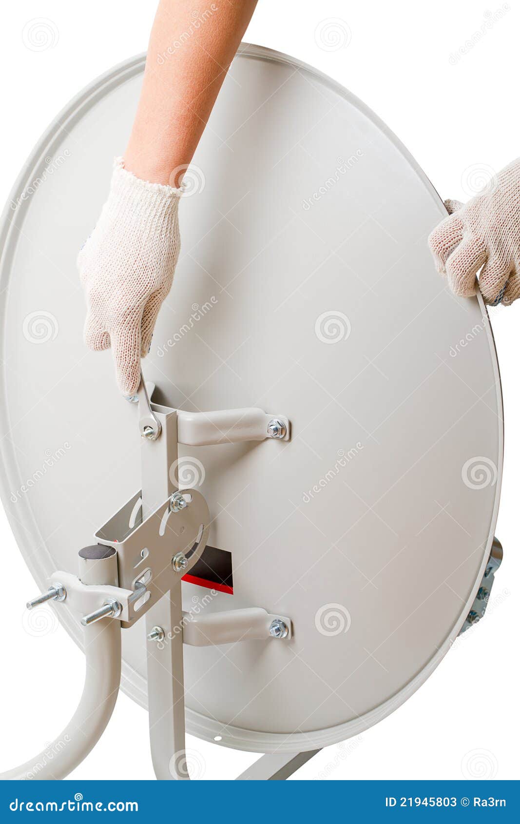 Installation of Satellite Dish Stock Image - Image of aerial ...
