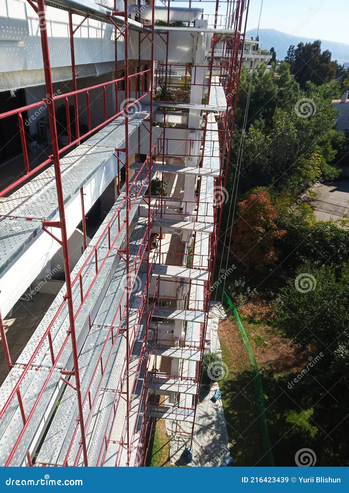 Installation of Scaffolding Stock Image - Image of construction, city ...