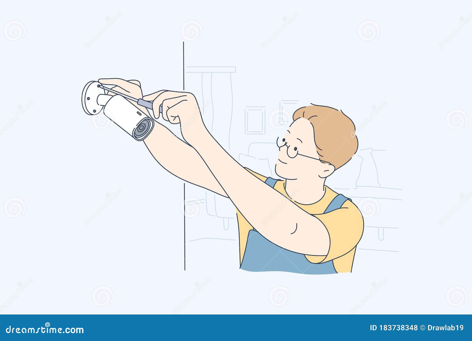 Installation, Security, Service, Camera Concept Stock Vector ...