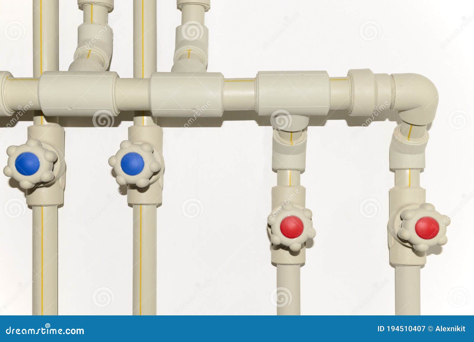 Installation of Several Polypropylene Pipes Stock Image - Image of ...
