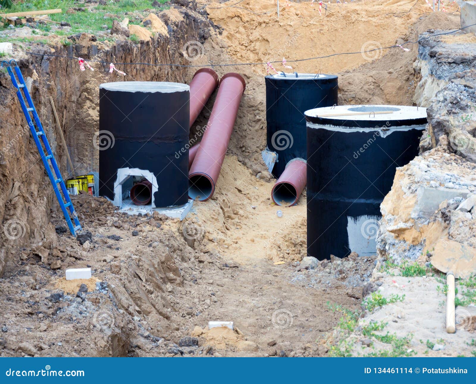 Installation of Sewage System during the Construction of a New House ...