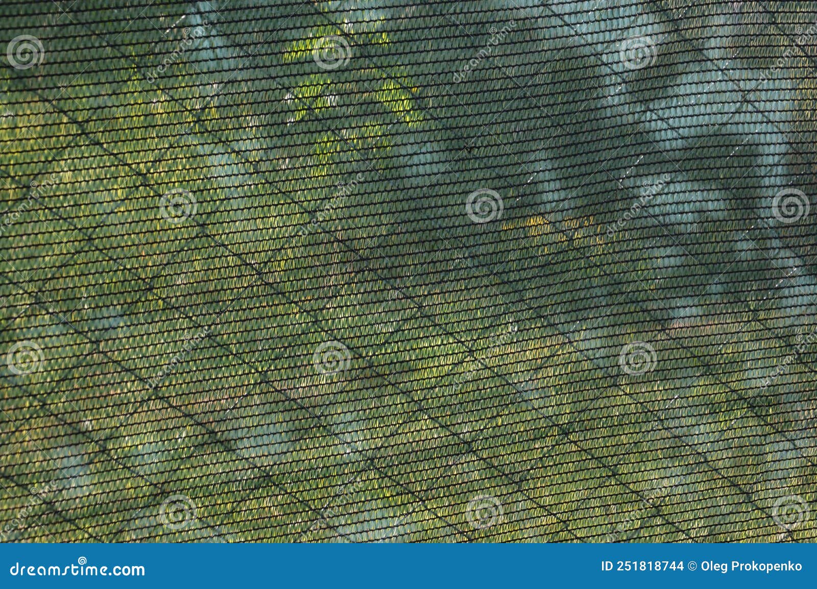 Installation of a Shading Net on a Chain-link Fence Stock Photo - Image ...