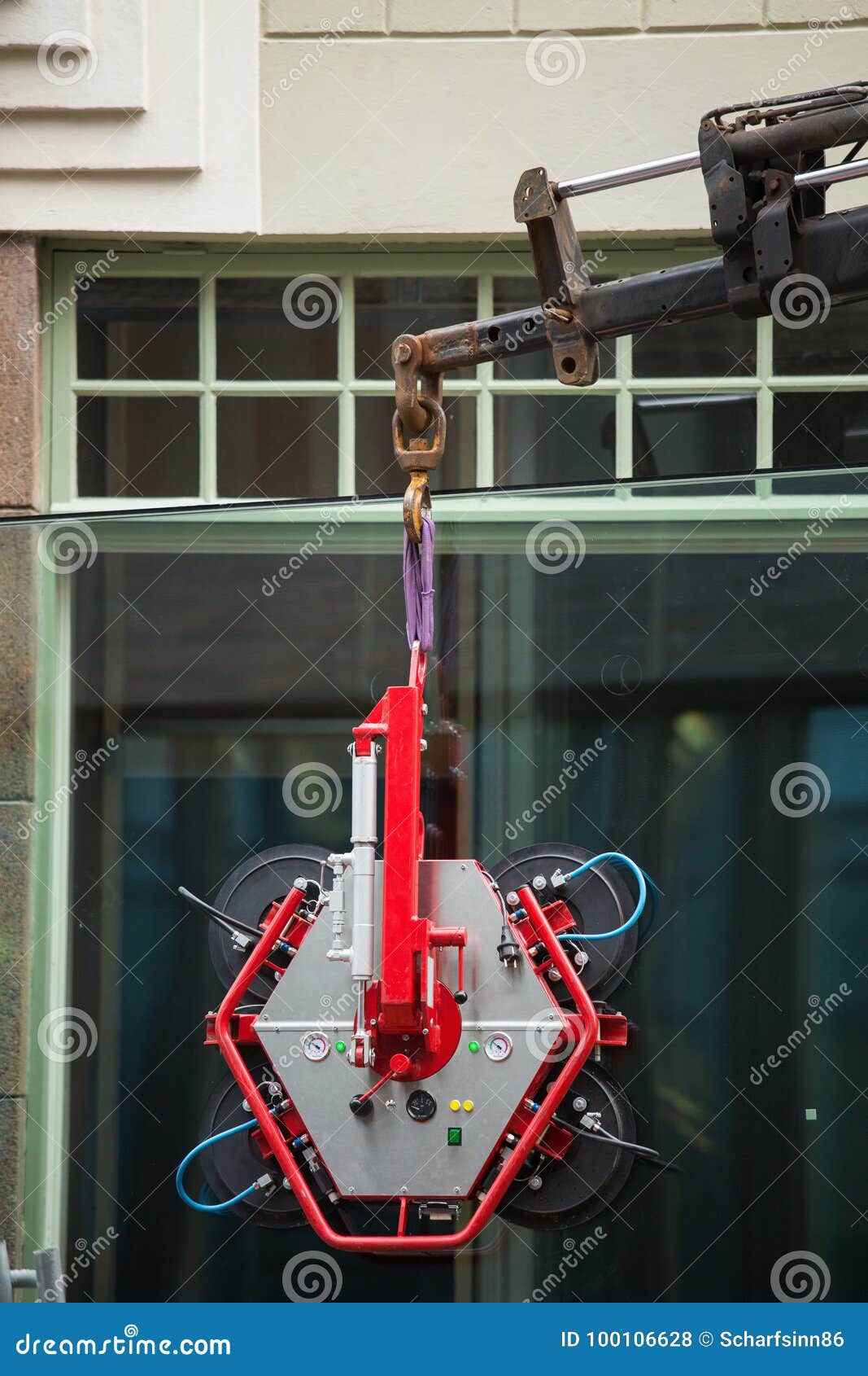 Installation of Shop Window. Stock Photo - Image of vacuum, device ...