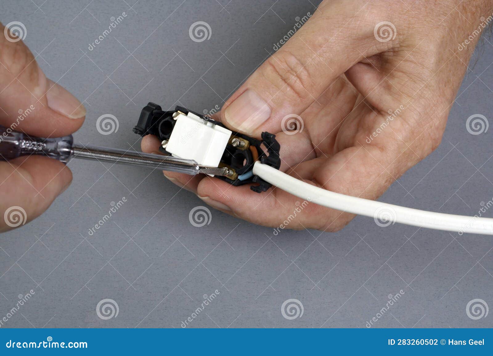 Installation of the Socket in the Mounting Box Stock Photo - Image of ...