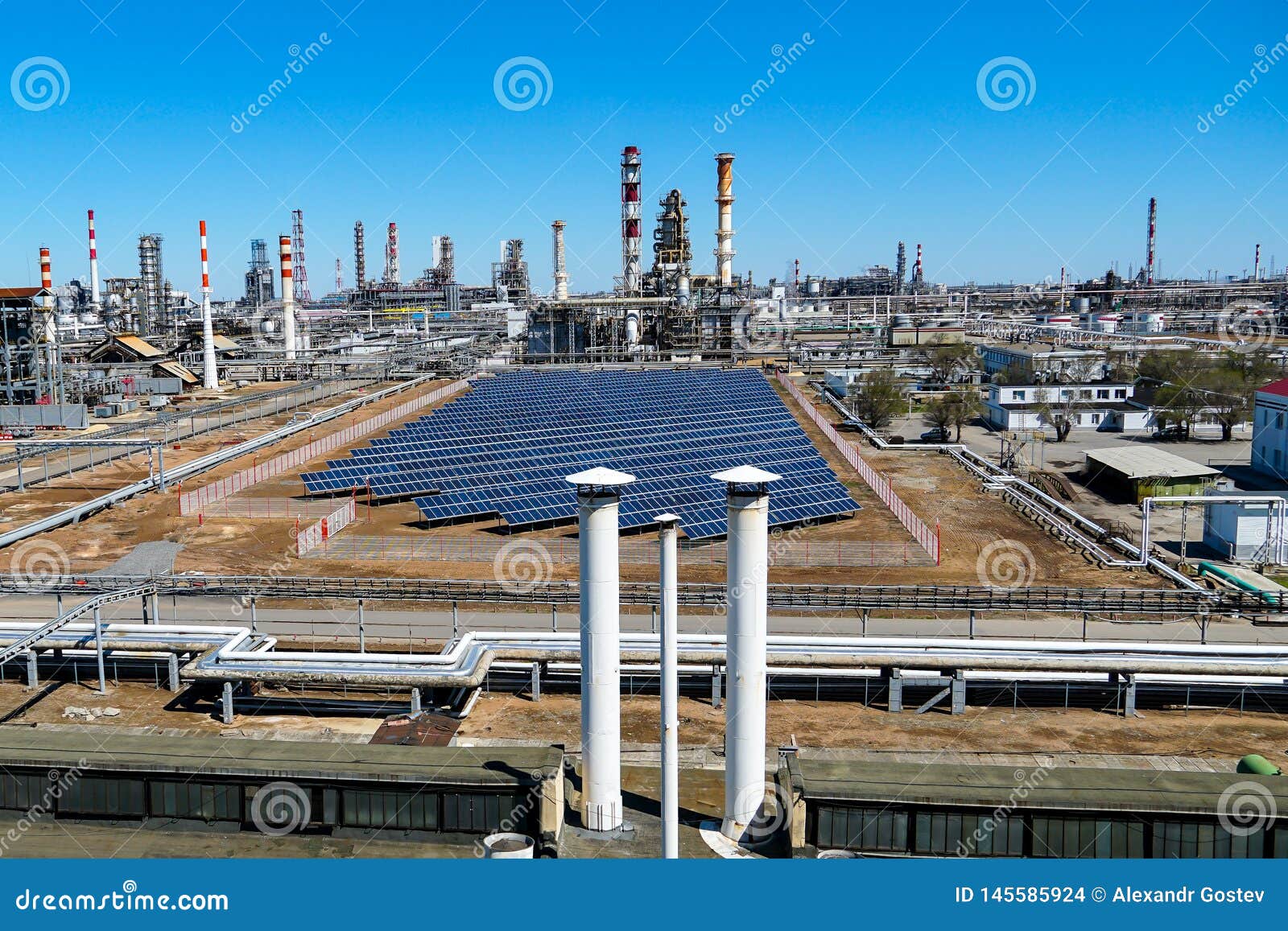 Installation of Solar Panels at and Oil Refinery in Russia. Equipment ...