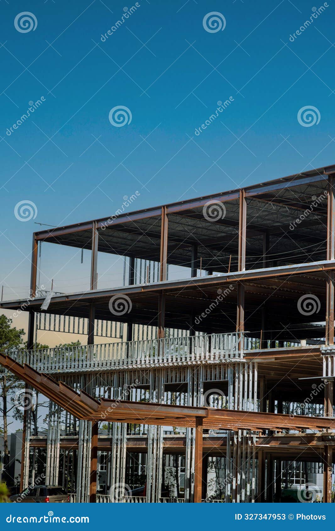 An Installation Steel Frame Beams Structure Frame is in a Process of ...