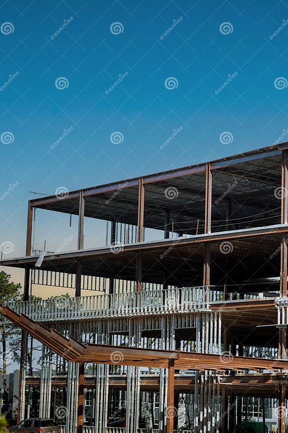 An Installation Steel Frame Beams Structure Frame is in a Process of ...
