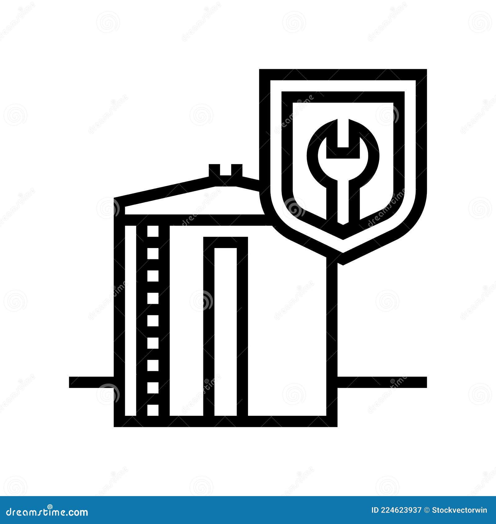 Installation of Storage Tank Line Icon Vector Illustration Stock Vector ...
