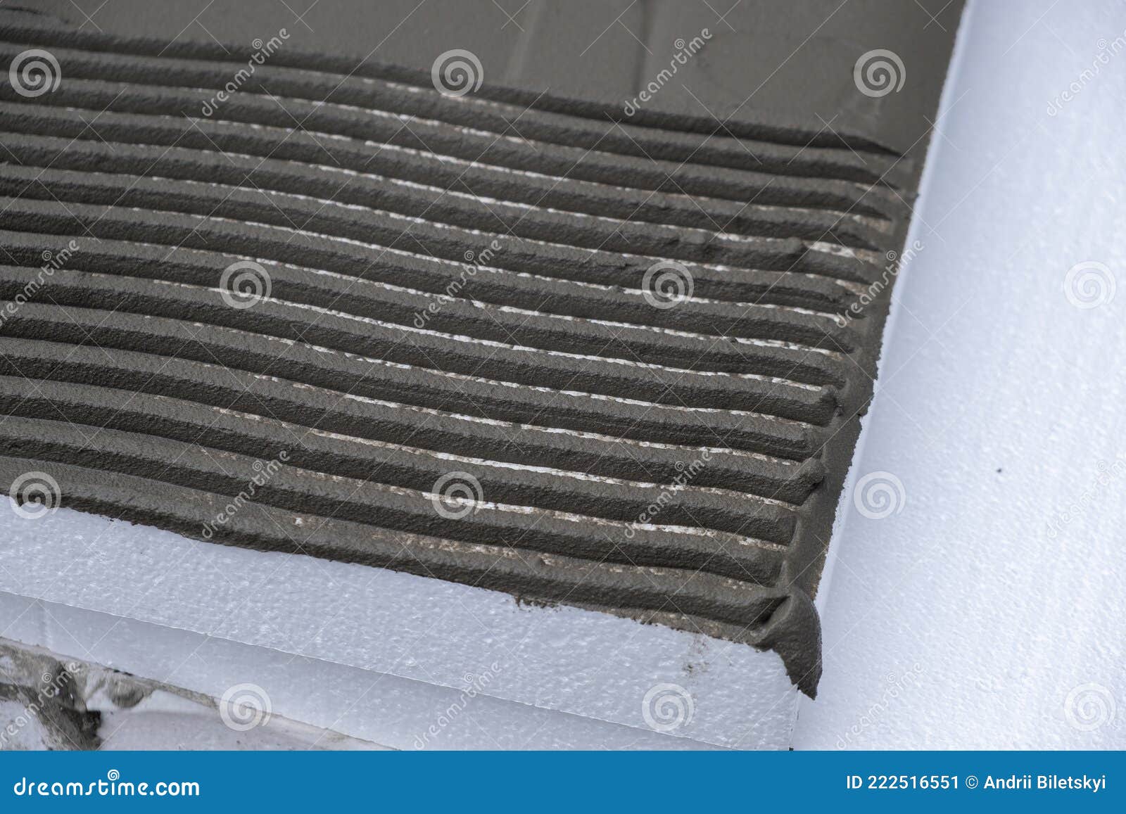 Installation of Styrofoam Insulation Sheets on House Facade Wall for ...