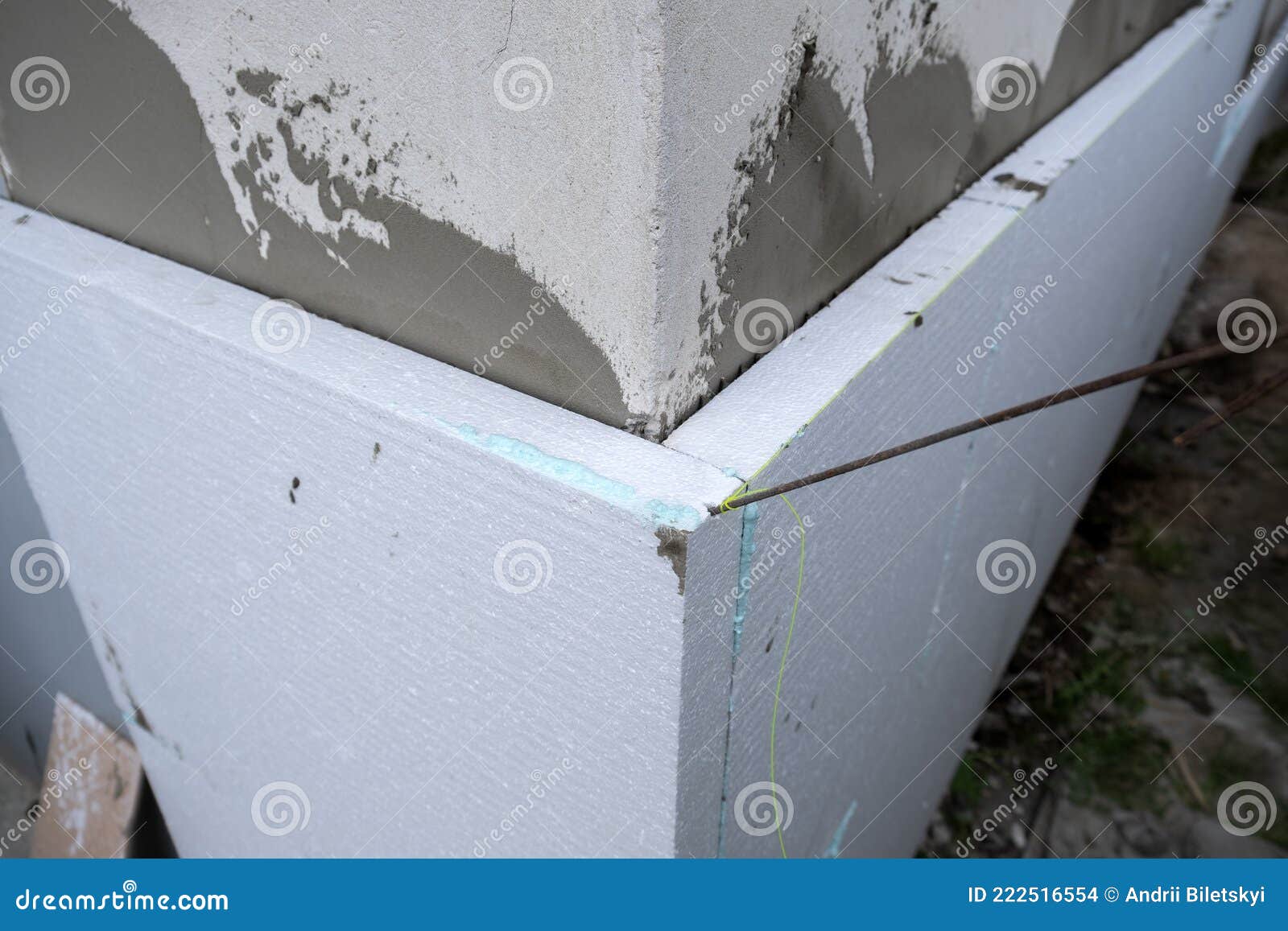 Installation of Styrofoam Insulation Sheets on House Facade Wall for ...