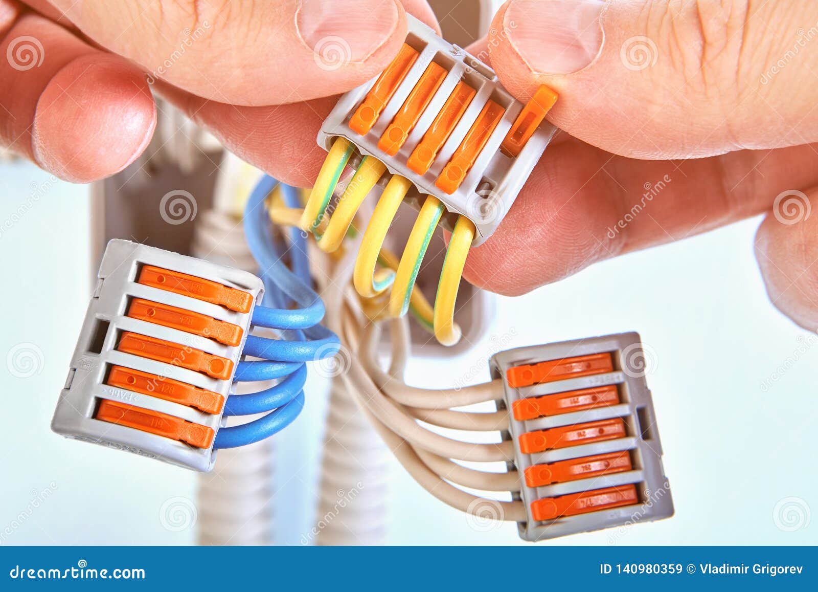 Installation of Surface-mounted Extension Box Stock Image - Image of ...