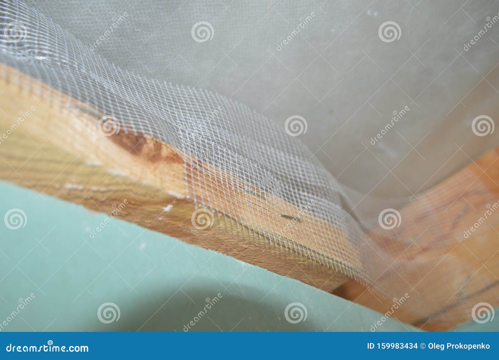 Installation of a Suspended Structure for Drywall Stock Photo - Image ...