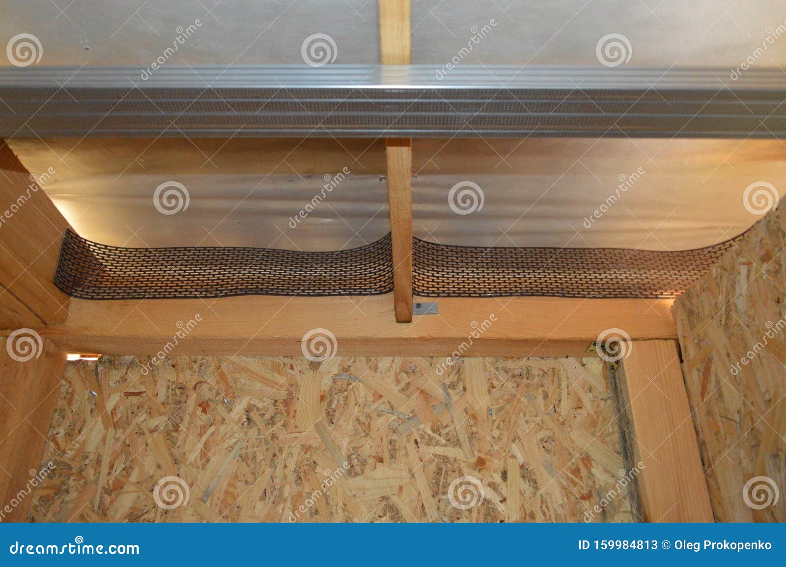 Installation of a Suspended Structure for Drywall Stock Image - Image ...