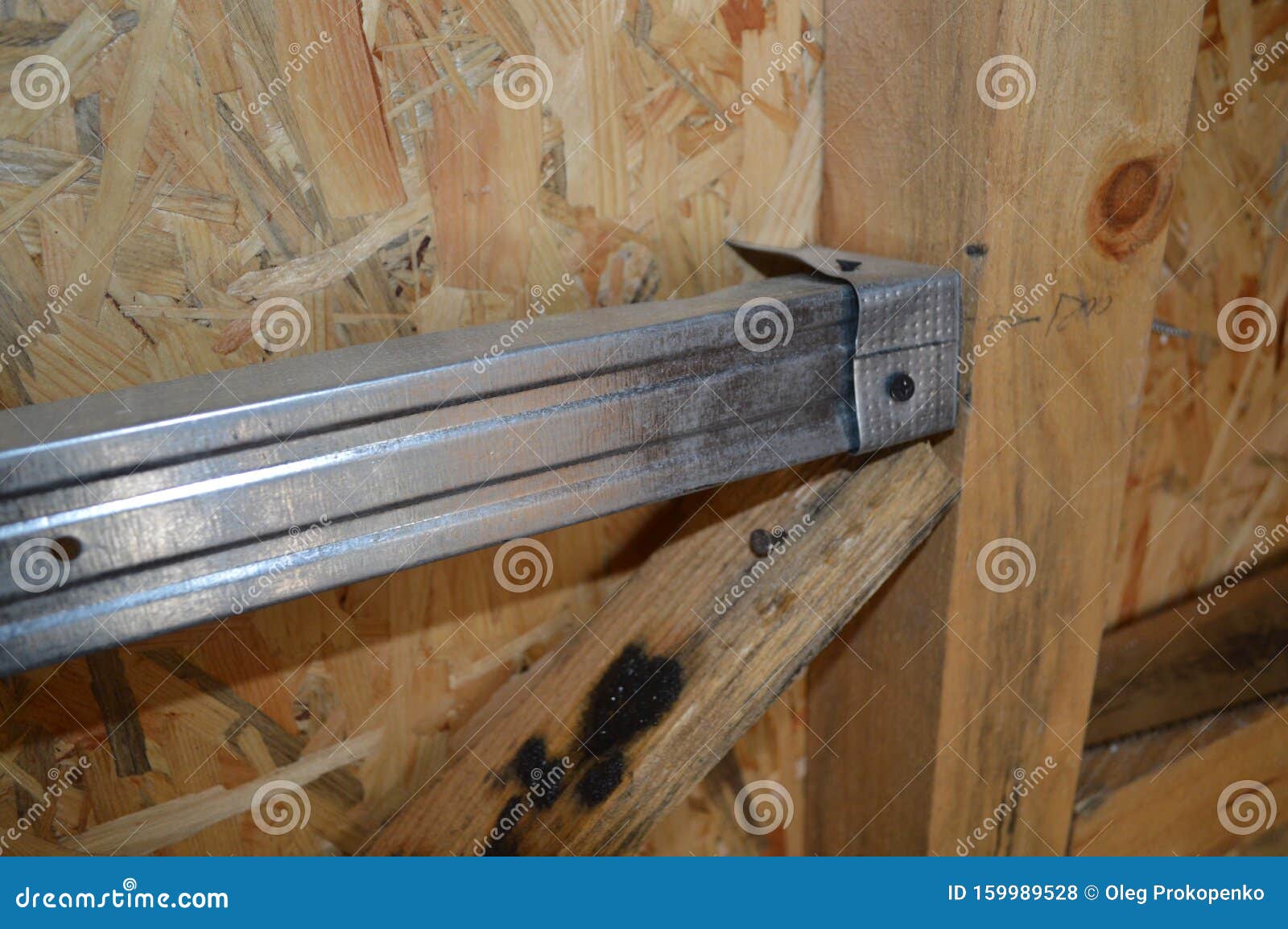 Installation of a Suspended Structure for Drywall Stock Photo - Image ...