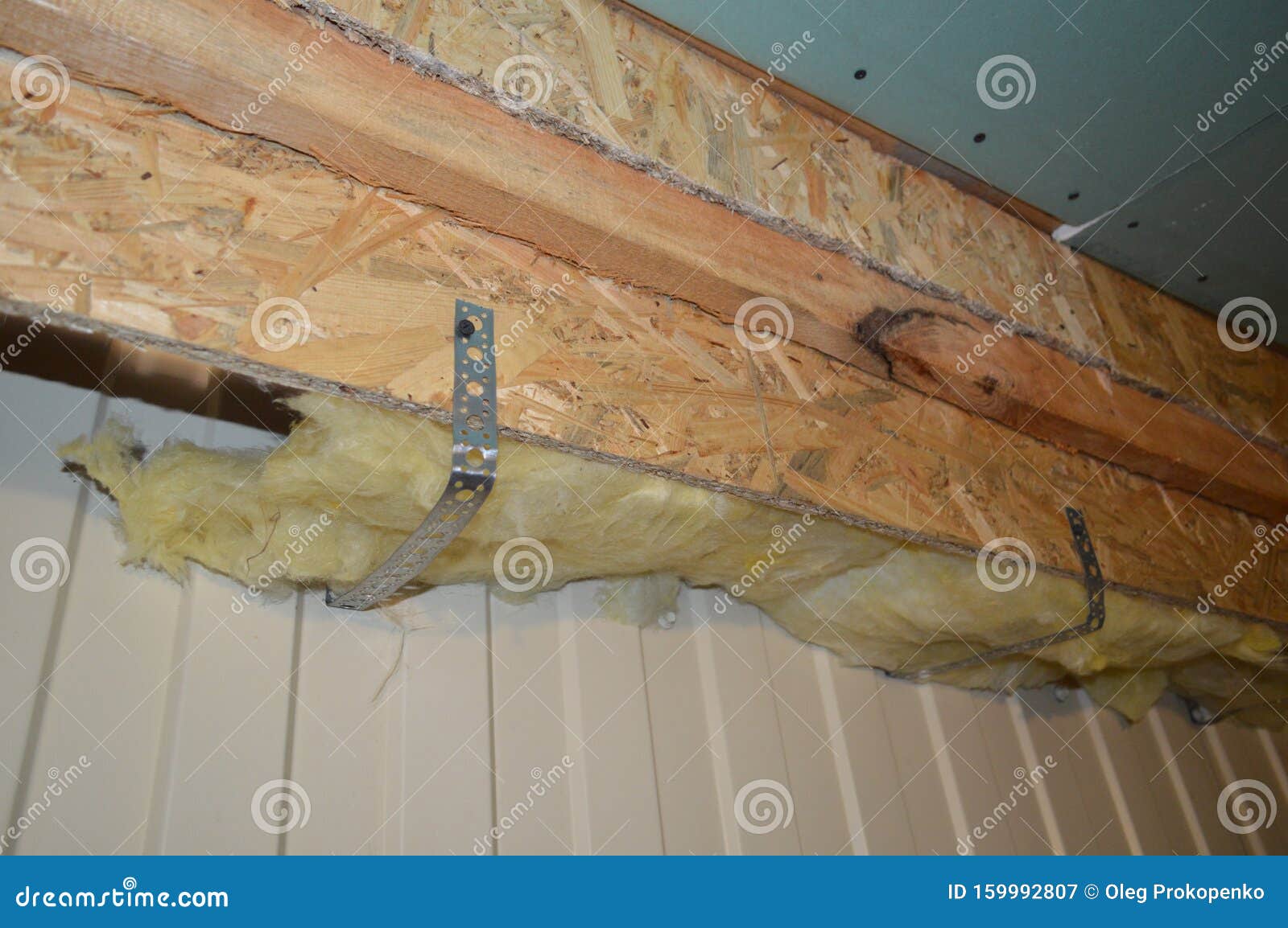 Installation of a Suspended Structure for Drywall Stock Image - Image ...