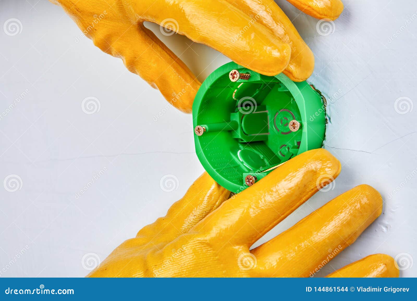 Mounting of Round Socket Box Stock Photo - Image of outlet, service ...