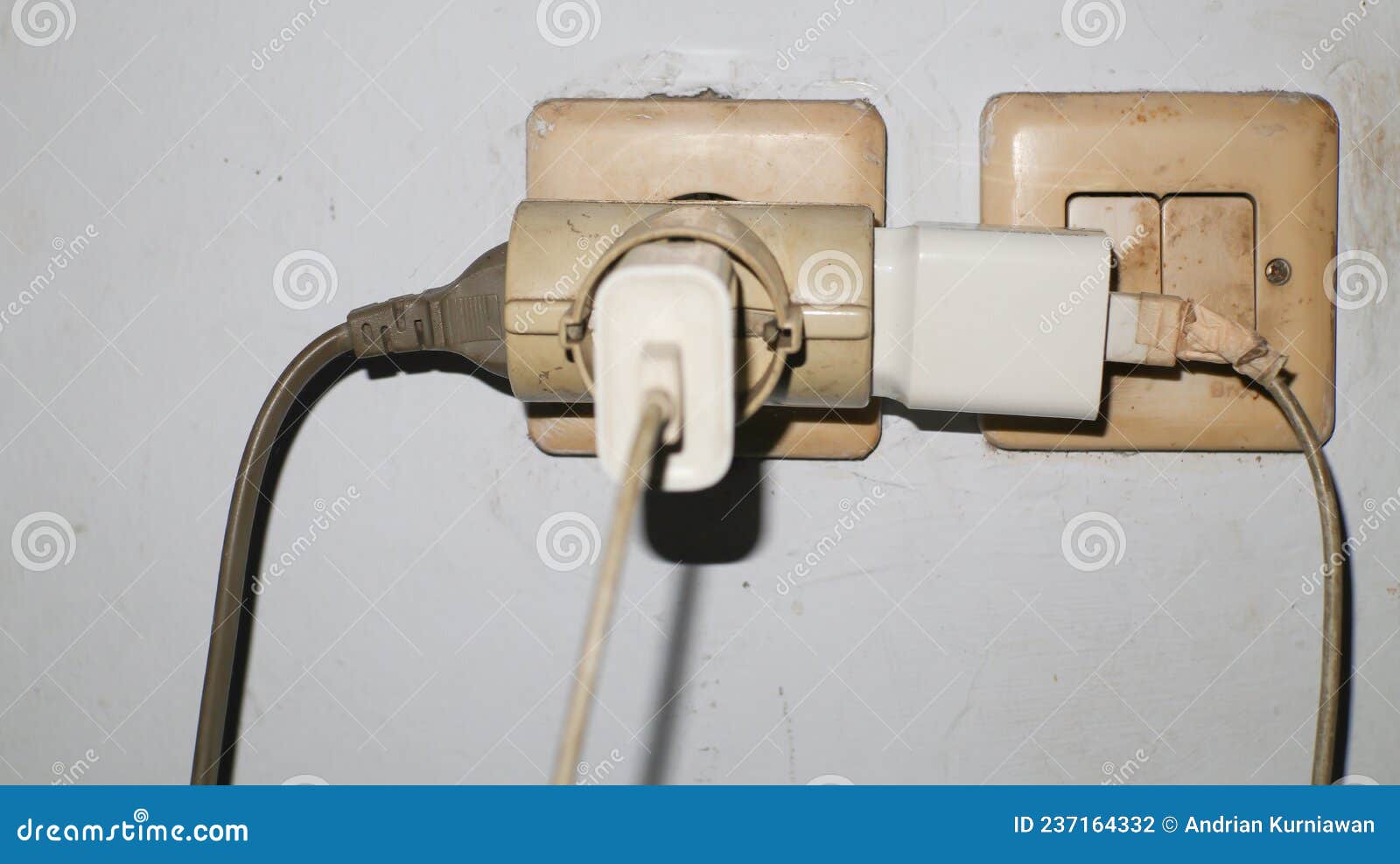 Installation of a Three-prong Power Plug at Home Stock Illustration ...