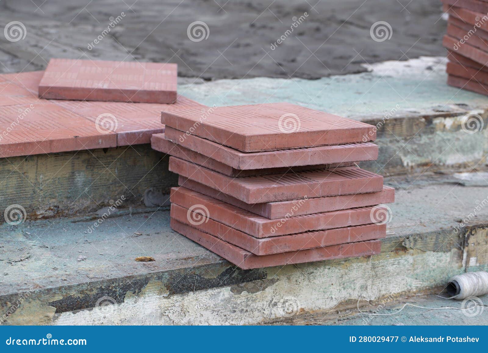 Installation of Tiles for Pedestrian Paths. Improvement of the City ...