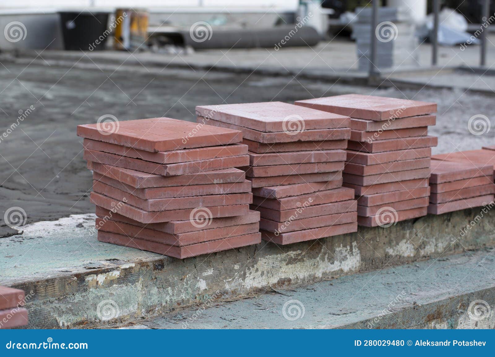 Installation of Tiles for Pedestrian Paths. Improvement of the City ...