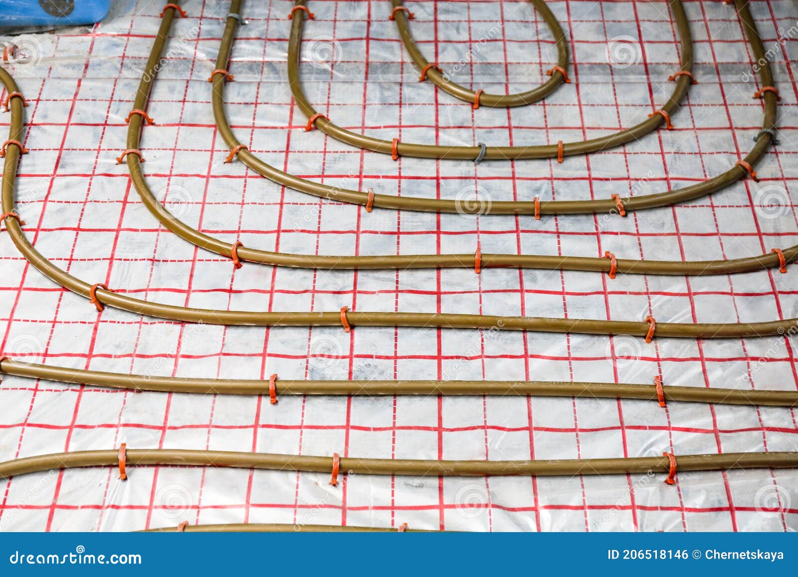 Installation of Underfloor Heating System in Building Stock Photo ...