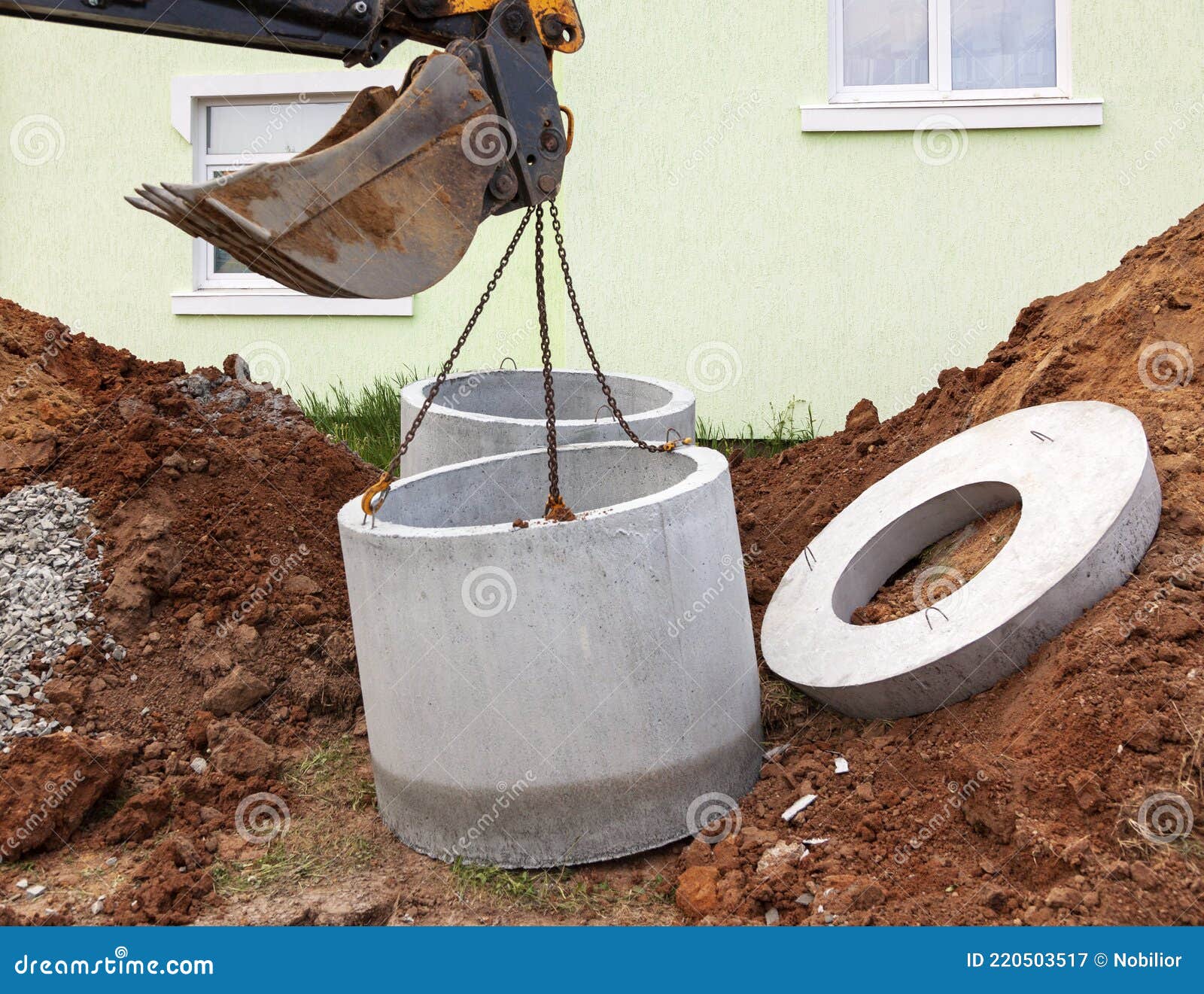 Installation of Underground Tank for Sewage Stock Image - Image of ...