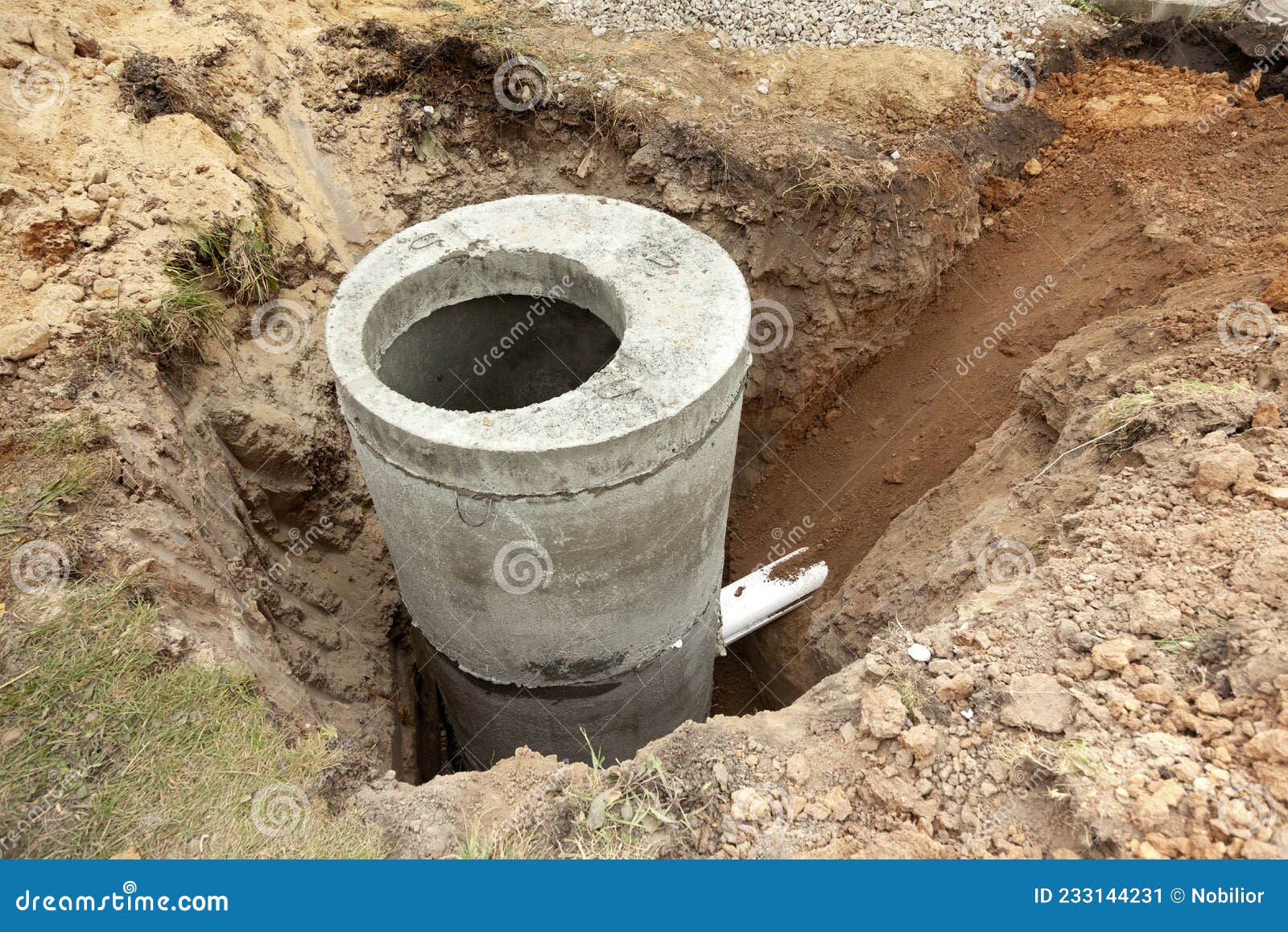 Installation of Underground Tank for Sewage Stock Image - Image of ...