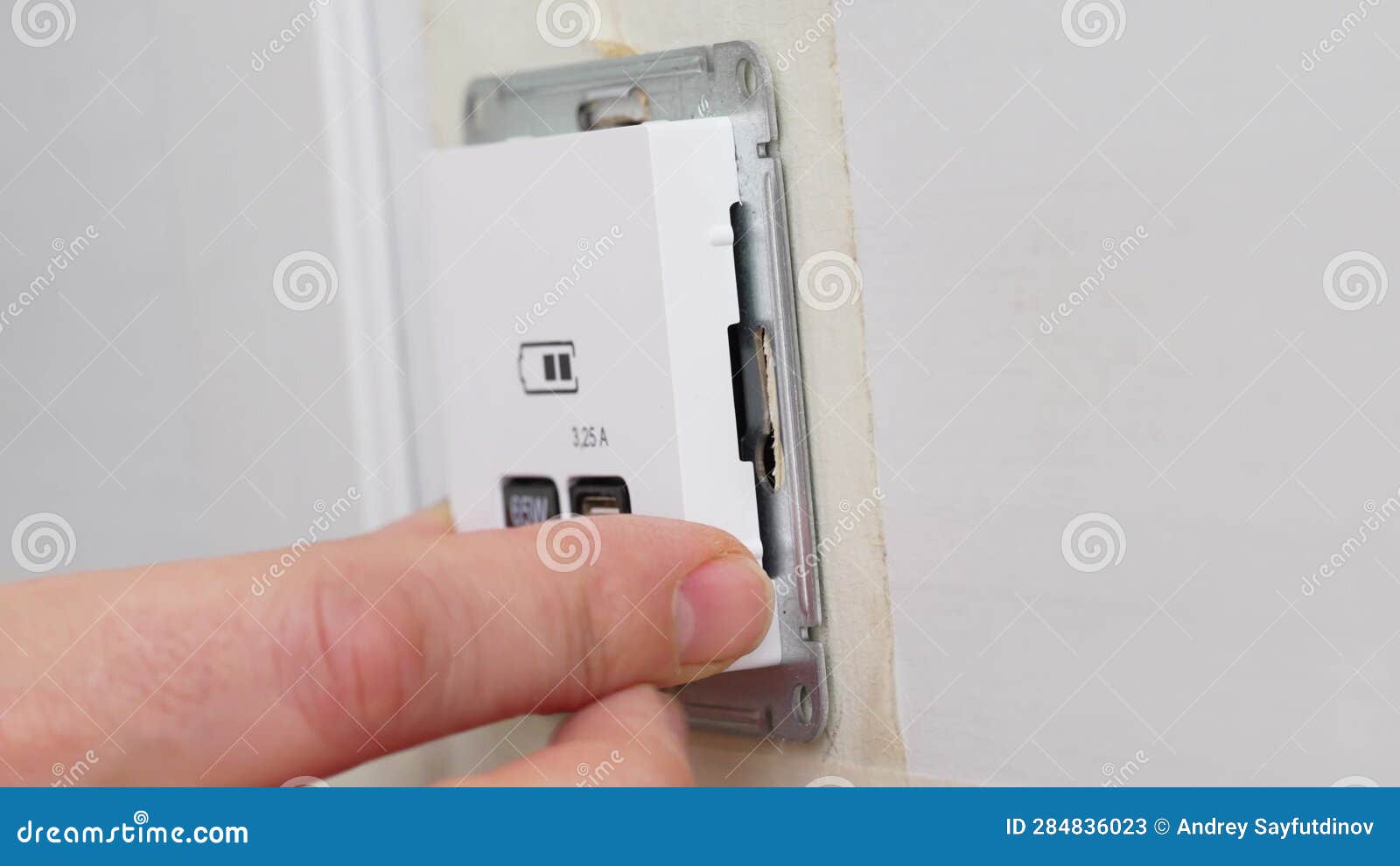Installation of a USB Type-C Socket at the Head of the Bed for Charging ...