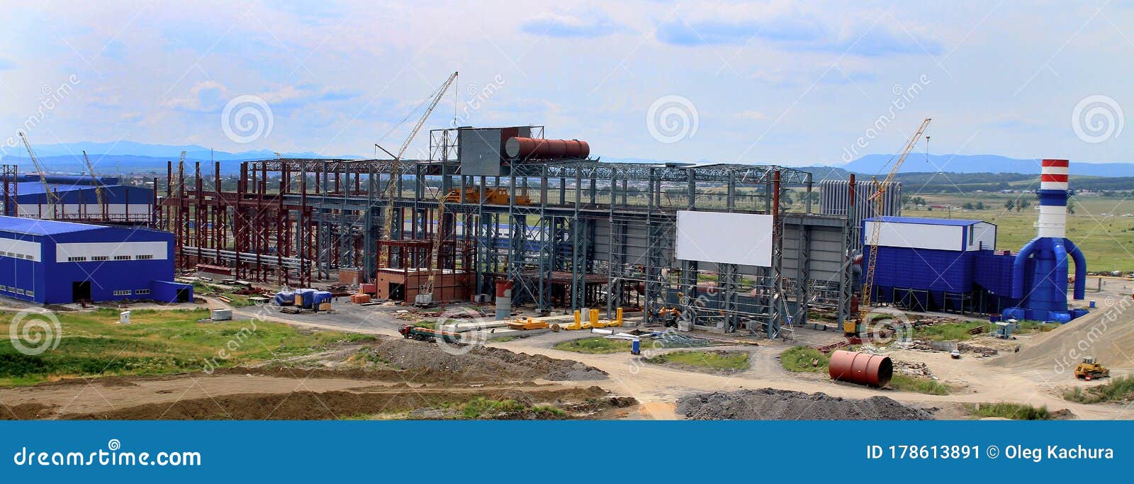 Installation Using the Concrete Structure of the Crane. Side View Stock ...