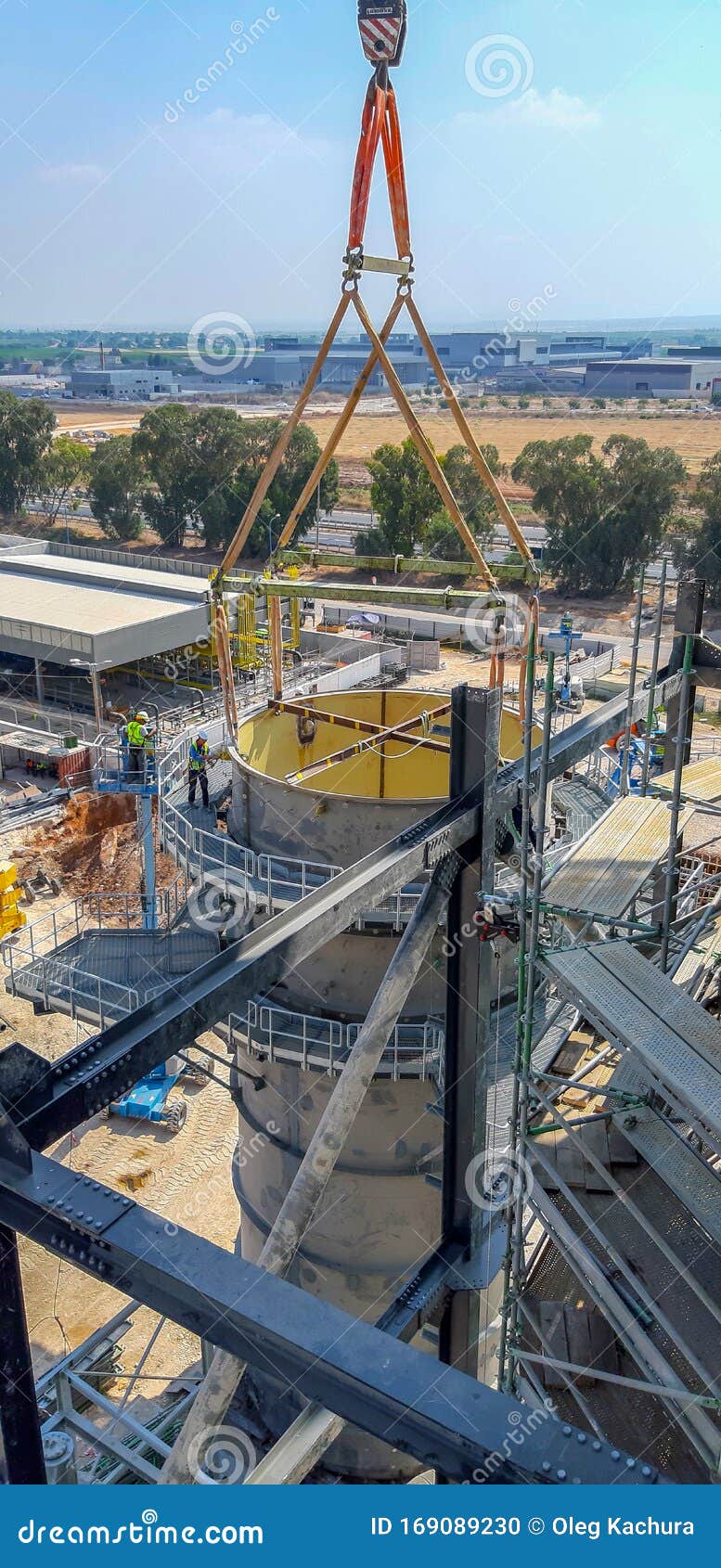 Installation Using A Concrete Structure Crane. View From Below. The ...