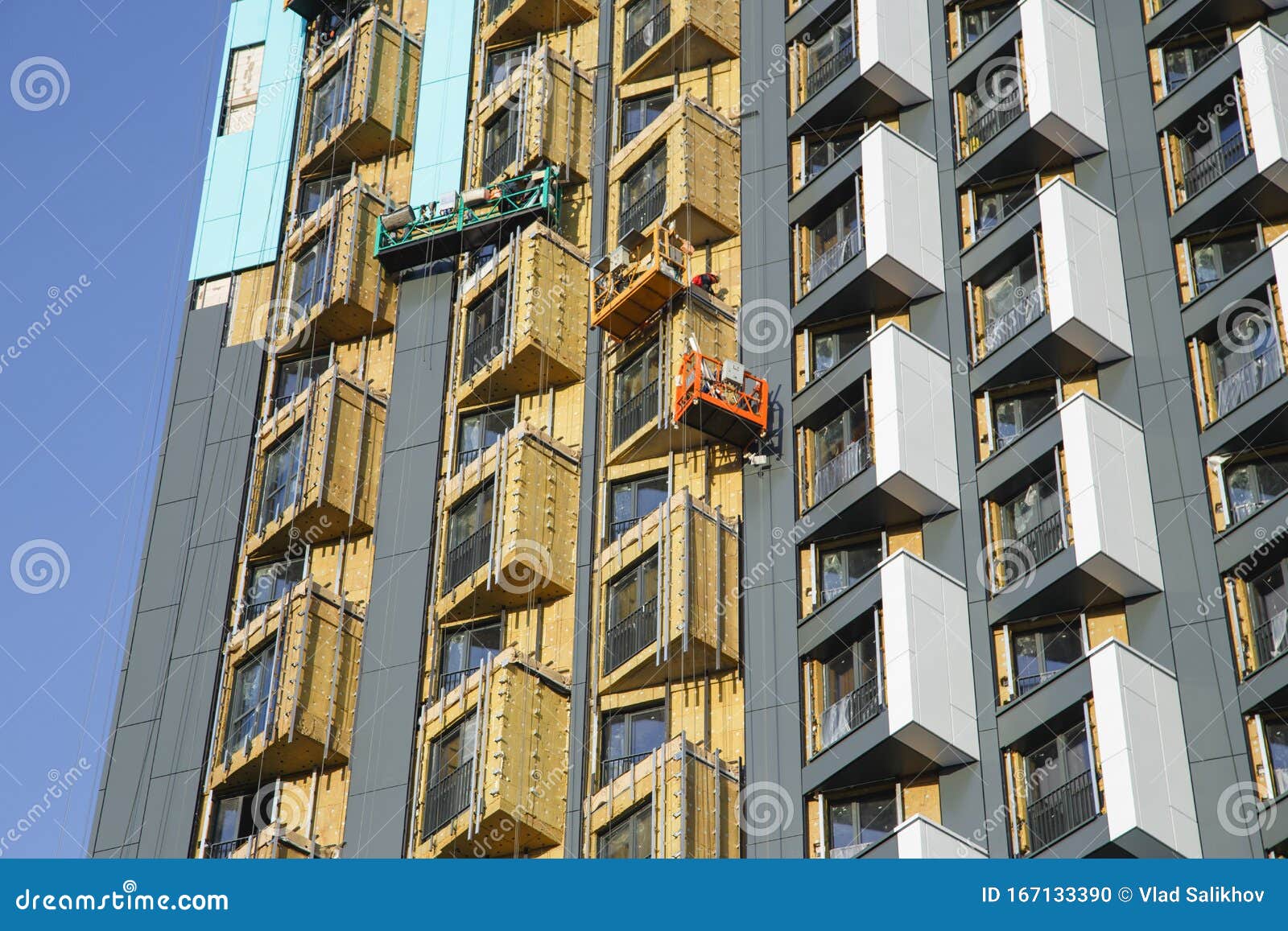Installation Of Ventilated Facades With Tiles Stock Photography ...