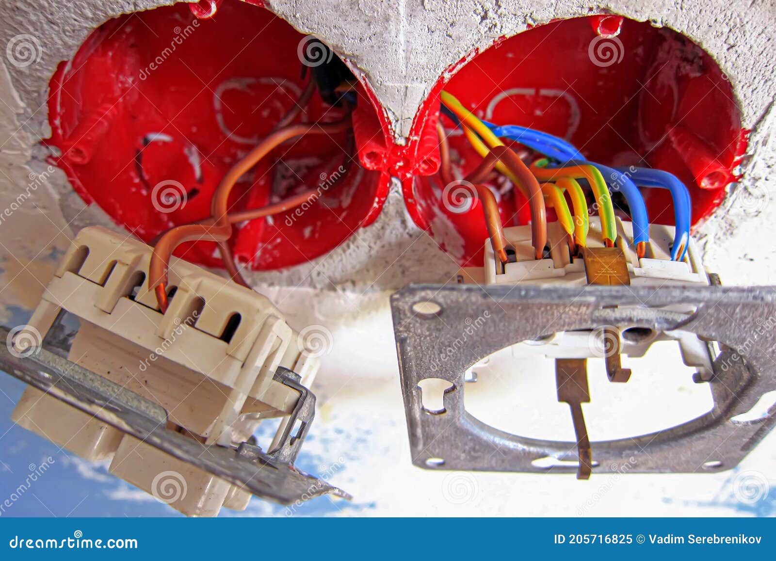 Installation of a Wall Electrical Connector and Electrical Switch ...