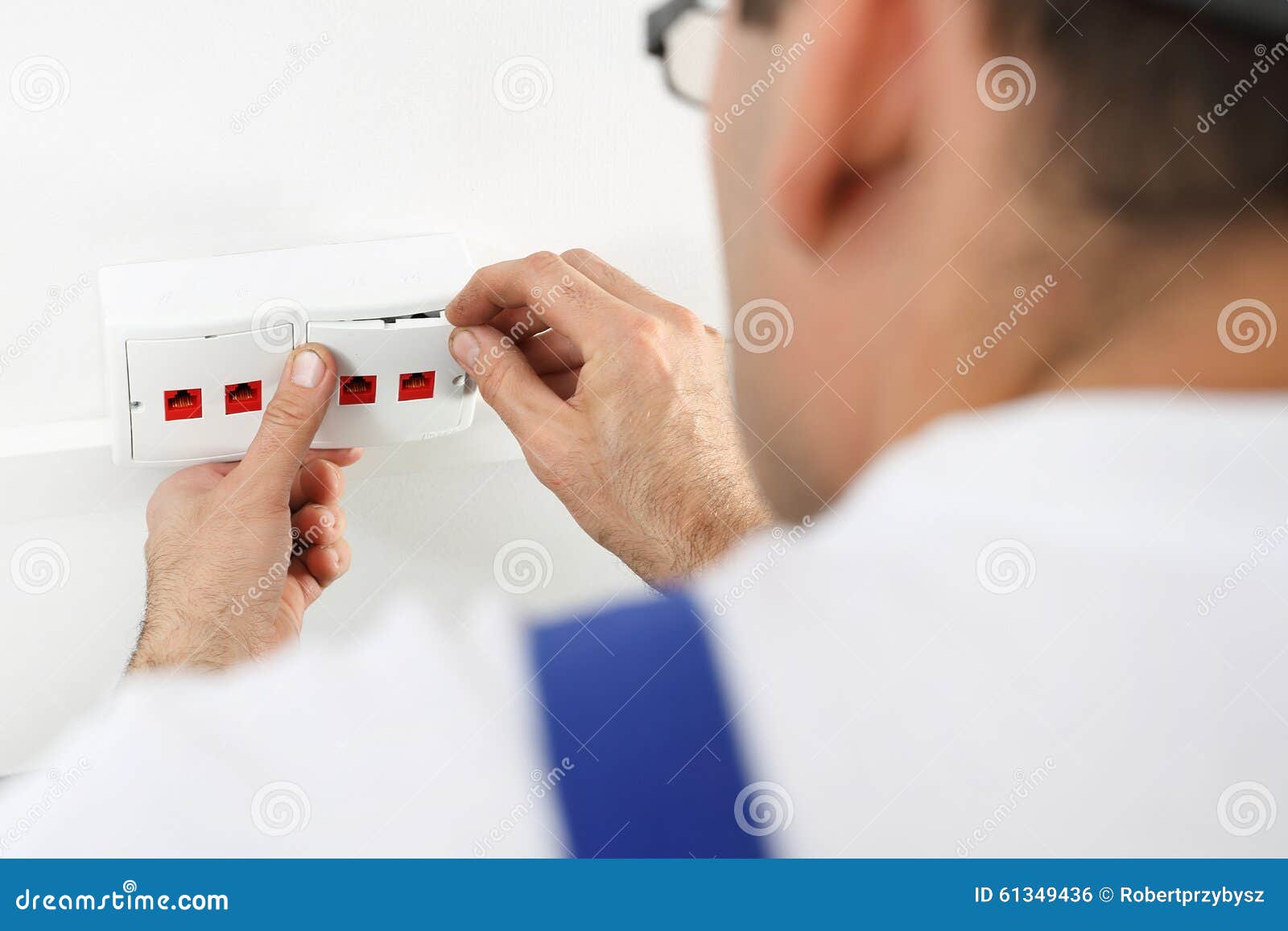 Installation of the Wall Socket Stock Photo - Image of plugs, socket ...