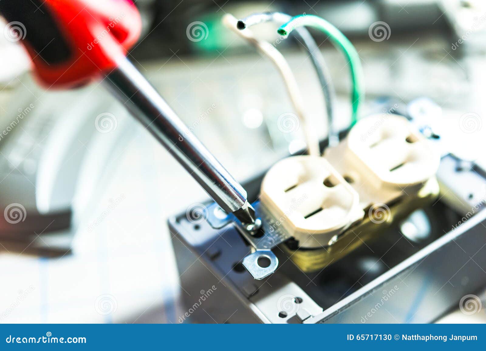 Installation Wire in To a Plug. Stock Photo - Image of energy, isolated ...