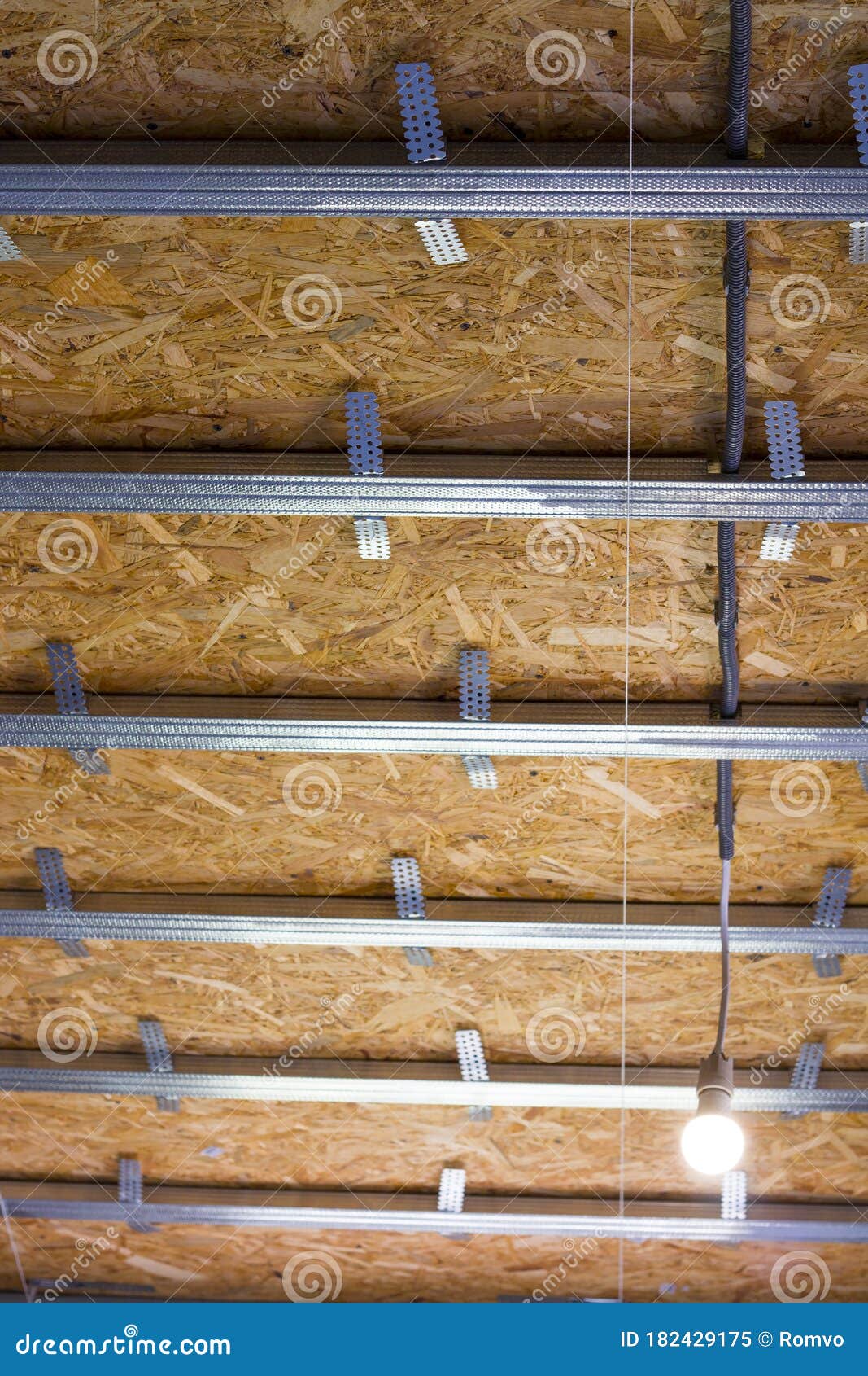 Installation of Wiring in Profile for Drywall Stock Image - Image of ...