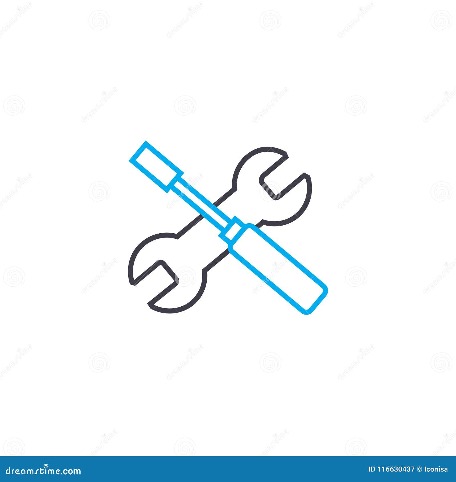 Installation Work Vector Thin Line Stroke Icon. Installation Work ...