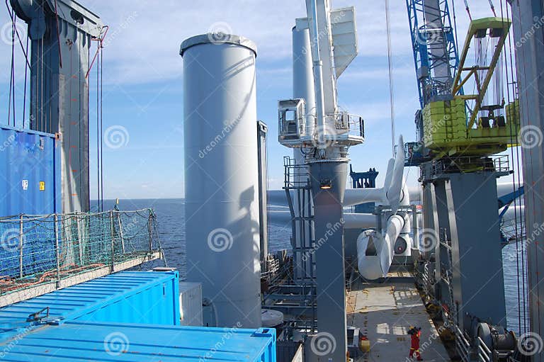 Installation of WTG stock photo. Image of crane, offshore - 13217714